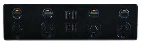 TRADER Puma Power Point 4 Gang USB Charger 10A 250V AC - Shannon Electrics