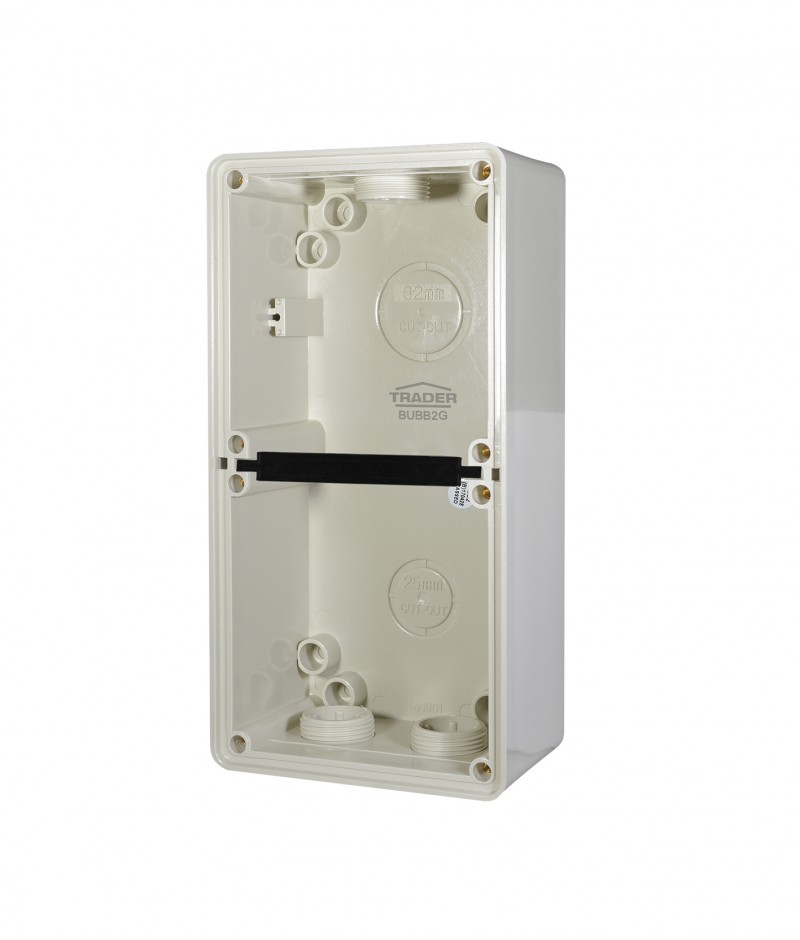 TRADER Buffalo 2 Gang Enclosure Back Box - Grey | Shannon Electrics ...