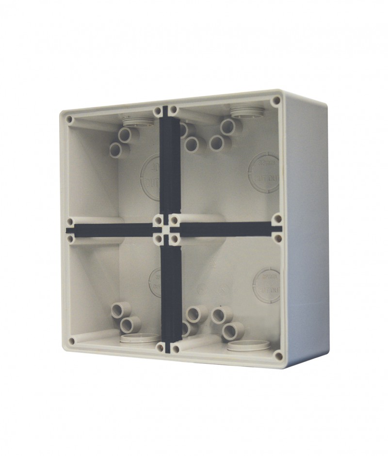 TRADER Buffalo 4 Gang Enclosure Back Box - Grey with Entries - Shannon ...